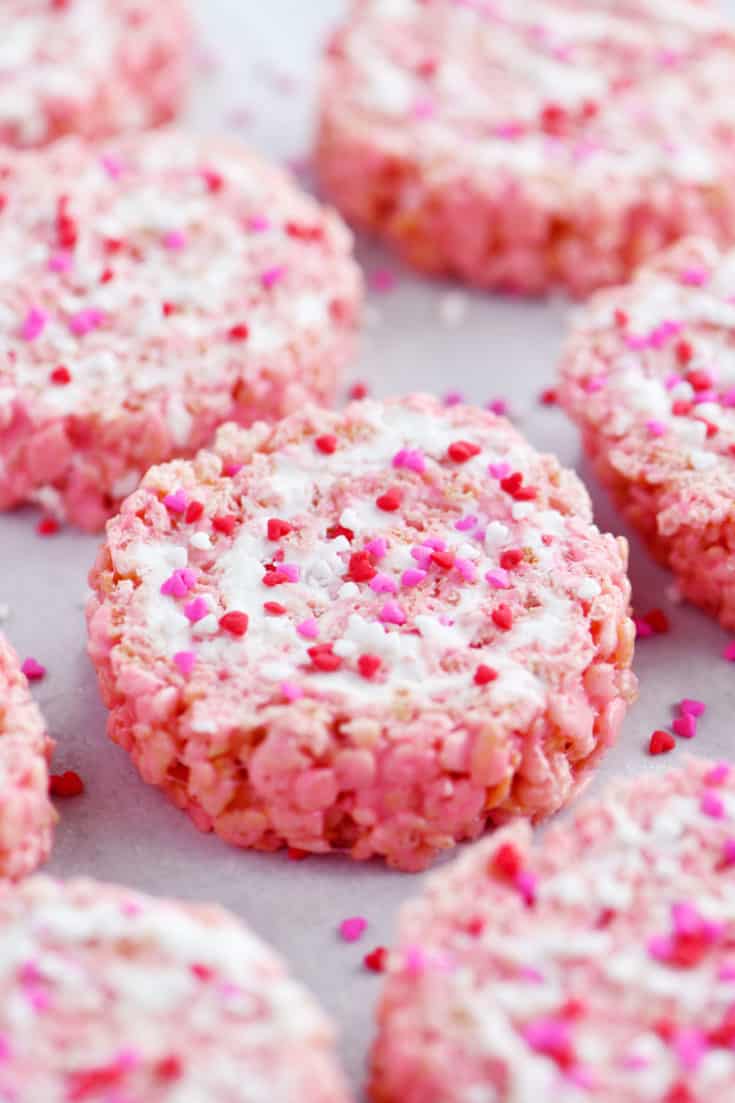 Valentine Pinwheels Pink Rice Krispie Treats - The Gunny Sack